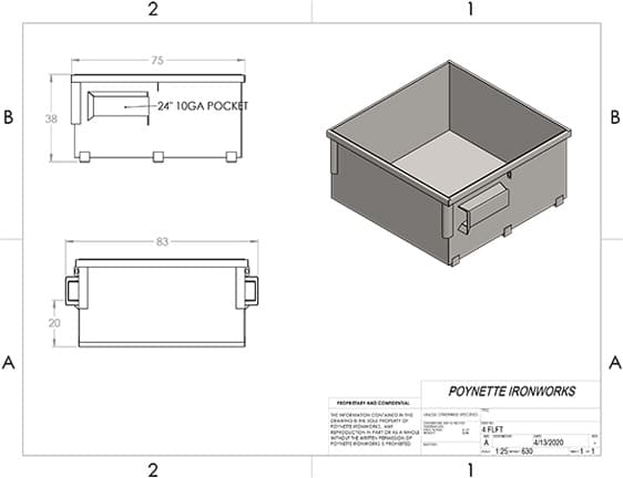 4yd Front Load Flat Top - Poynette Iron Works, LLC
